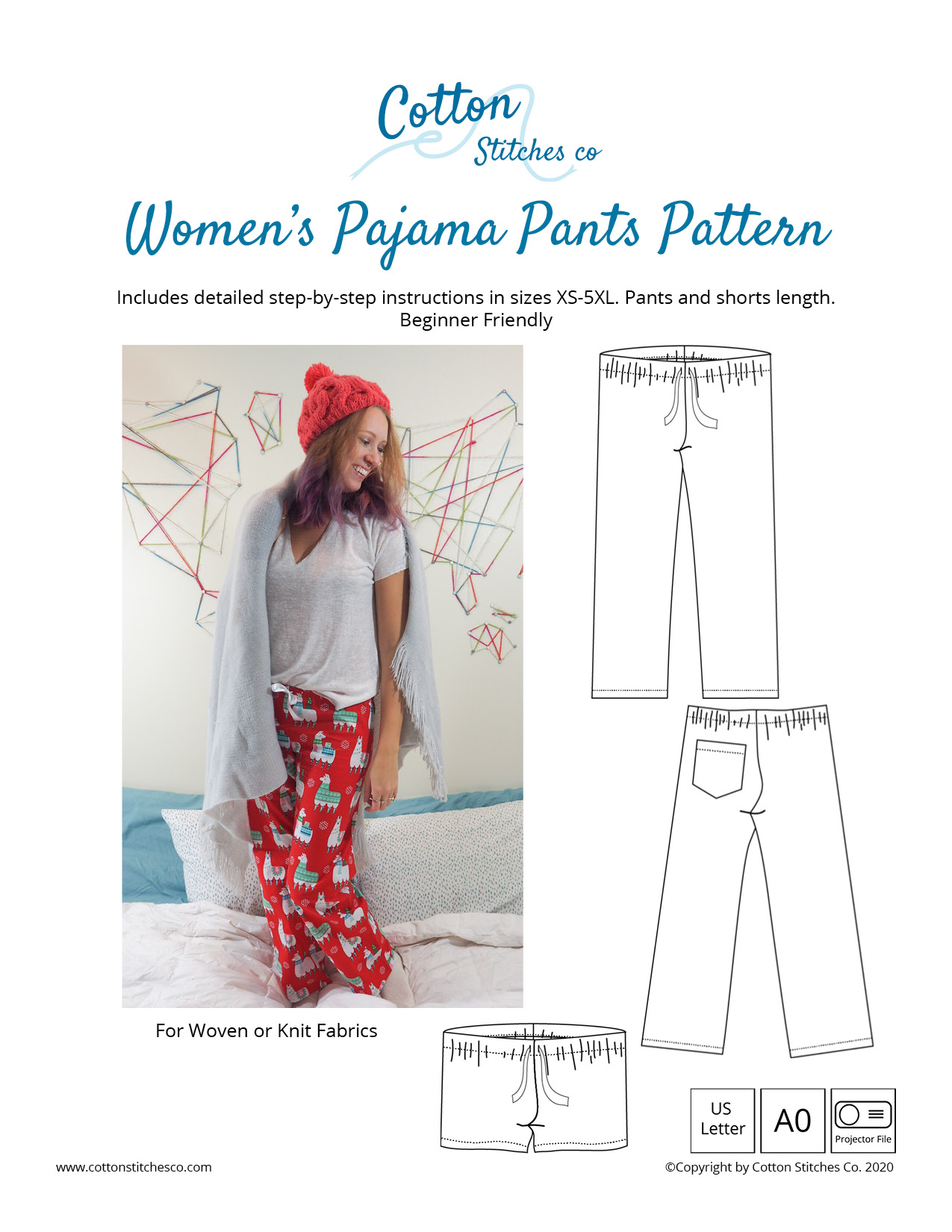 Pajama Pants Sewing Pattern Download – Cotton Stitches Co.